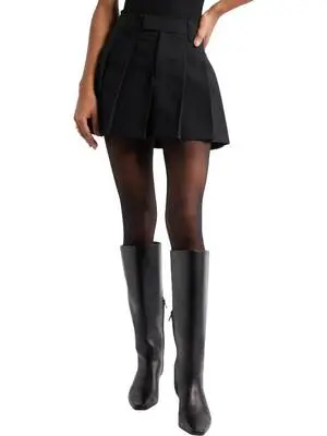 OPEN EDIT Pleated Miniskirt - Black