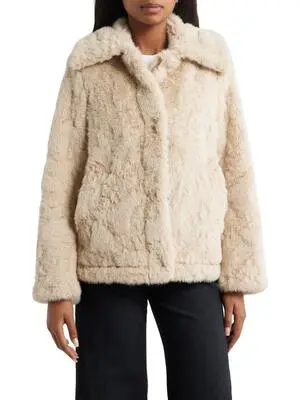 Sam Edelman Faux Fur Jacket - Natural