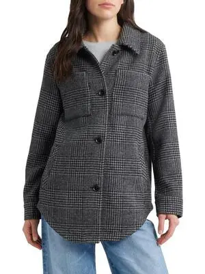 Sam Edelman Plaid Shirt Jacket - Grey/black