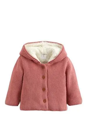 Nordstrom Fleece Lined Hooded Cardigan - Pink Compact