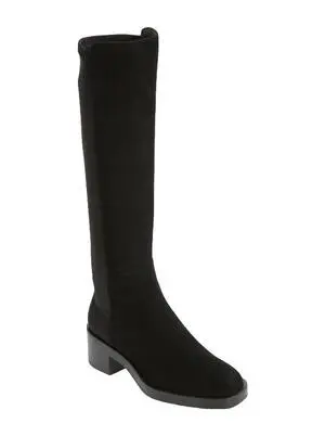 STUART WEITZMAN Effortless Stretch Back Knee High Boots - Black Suede