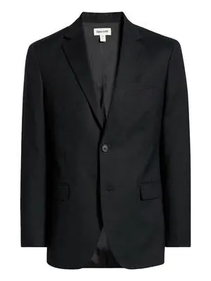 OPEN EDIT Slim Fit Solid Linen Blend Sport Coat - Black