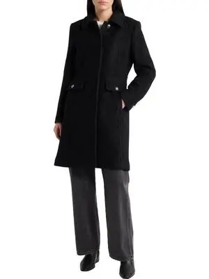 Sam Edelman Bouclé Longline Coat Black
