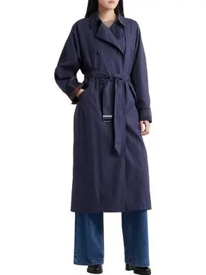 Bernardo Longline Trench Coat - Navy
