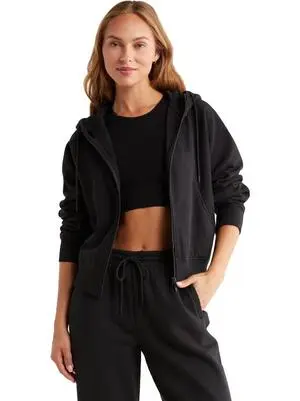 Zella Ultracozy Fleece Full Zip Hoodie - Black