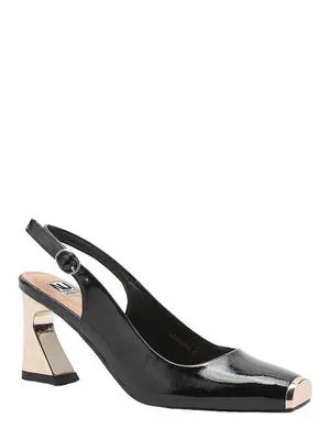 NINETY UNION Metal Heel Slingback Pumps - Black
