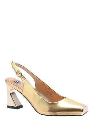NINETY UNION Metal Heel Slingback Pumps - Gold
