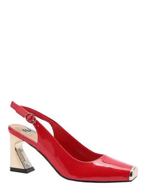 NINETY UNION Metal Heel Slingback Pumps - Red