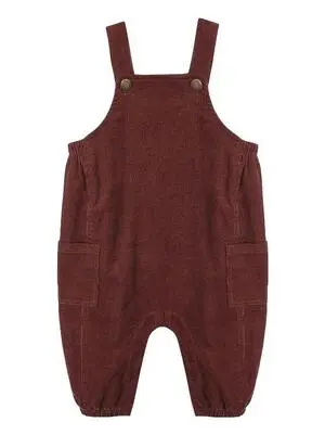 RYLEE + CRU Corduroy Cargo Overalls - Burgundy