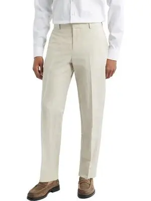 OPEN EDIT Linen Blend Tapered Pants - Beige Birch