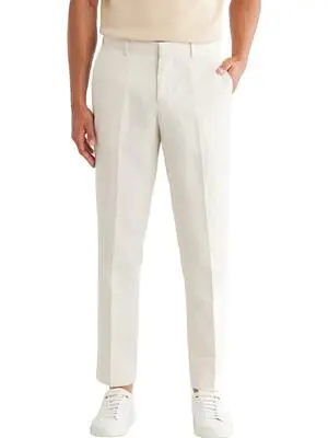OPEN EDIT Linen Blend Tapered Pants Ivory Dove