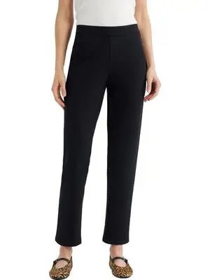 Caslon Pull-on Stretch Ponte Ankle Pants - Black