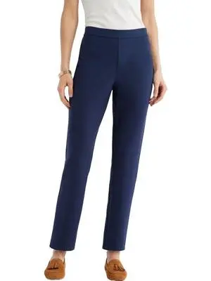 Caslon Pull-On Stretch Ponte Ankle Pants Navy Still
