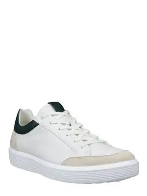 Ecco Soft 60 Leather Sneaker - Ice White/sea Tangle