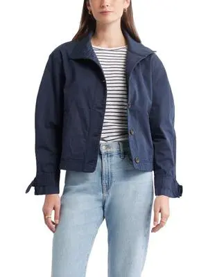 Caslon Cotton Stretch Twill Swing Jacket - Navy Still