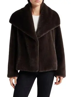 Sam Edelman Faux Fur Jacket - Cafe Noir