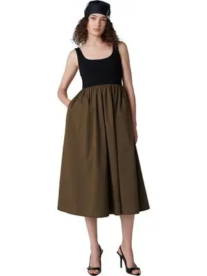 Diane Von Furstenberg Selena Dress - Dark Olive And Black
