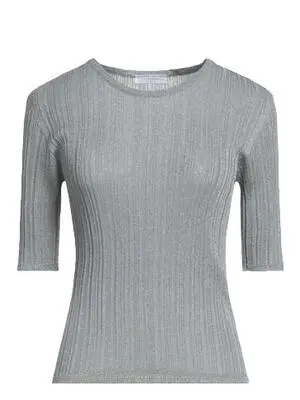 Majestic Filatures Metallic Ribbed-knit Top - Grey