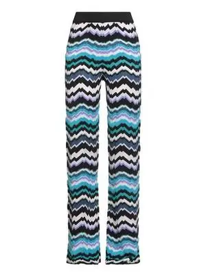 Missoni Pants In Viscose, Wool, And Polyamide - Blue