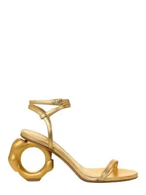 Cult Gaia 90mm Leather Heeled Sandals - Gold