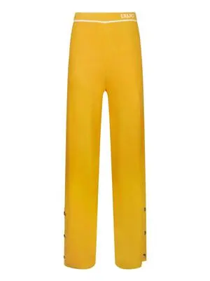 Liu Jo Logo Waistband Straight Trousers - Yellow