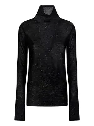 Pinko Embellished Roll-neck Top - Black