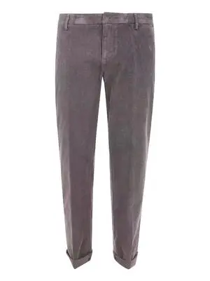 DONDUP Corduroy Cuffed Trousers Grey