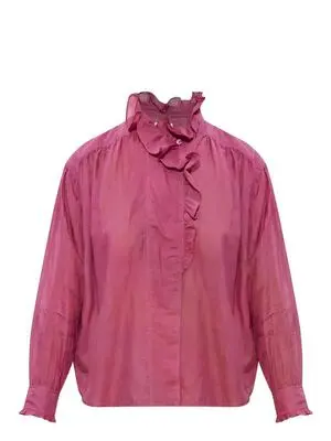 MARANT ETOILE Ruffled High-neck Blouse - Pink