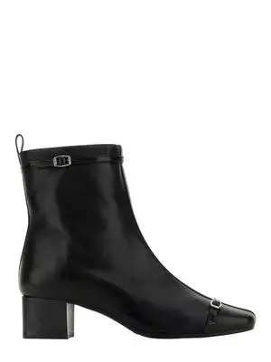 CAREL 50mm Buckle-strap Leather Ankle Boots - Black