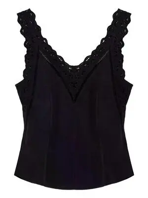 Isabel Marant Lace-trimmed Sleeveless Top - Black