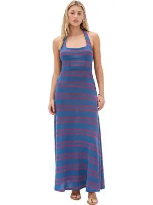 87ORIGINS Stripe Knit Maxi Dress