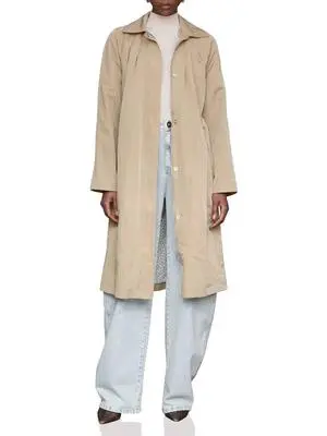 Avec Les Filles Nylon Pleated Trench Coat - Fawn