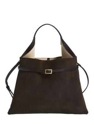 REE PROJECTS Mini Clare Belted Leather Tote - Ebony