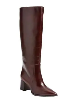 Vince Camuto Lumina Pointed Toe Boots Rich Mahogany Weston Leather