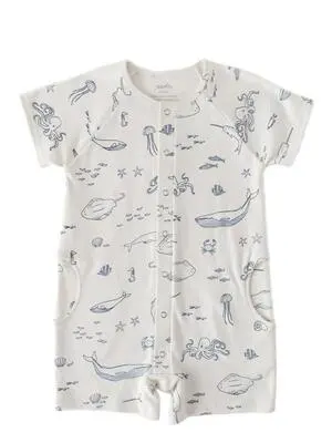 PEHR Print Short Sleeve Organic Cotton Romper - Life Aquatic