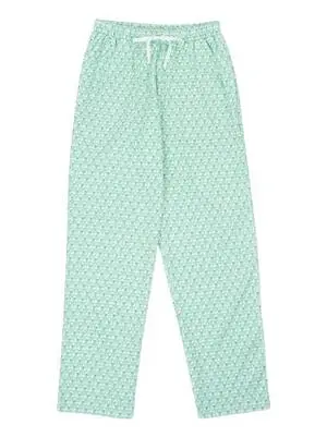 LILA AND HAYES Relaxed Fit Cotton Pants - Golf Putting Green