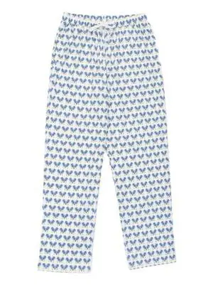 LILA AND HAYES Relaxed Fit Cotton Pants - Pickleball Blue