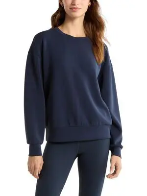 Zella Ultrasoft Boxy Crewneck Sweatshirt - Navy Sapphire