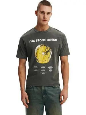 COTTON ON Cropped Fit Music T-shirt - Faded Slate  The Stone