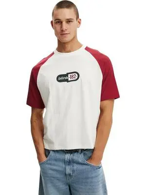 COTTON ON Cropped Fit Music T-shirt - Vintage White  Blink 182 -