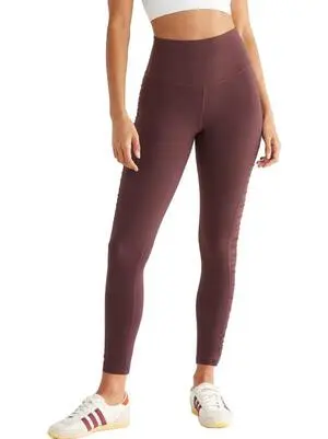 Zella Studio Luxe Ruched Leggings Burgundy Fudge