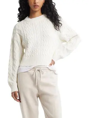 Bp. Cable Pullover Sweater Ivory