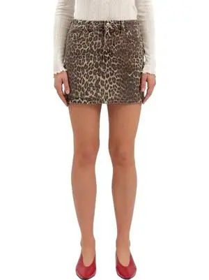 DAZE Malibu Denim Miniskirt - Cool Cat