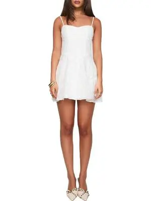 Princess Polly Embroidered Fit-and-flare Mini Dress - White
