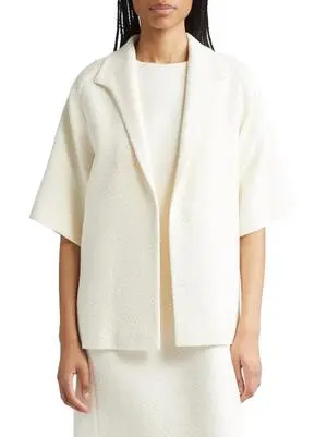 Lafayette 148 New York Wing Collar Bouclé Jacket - Cloud