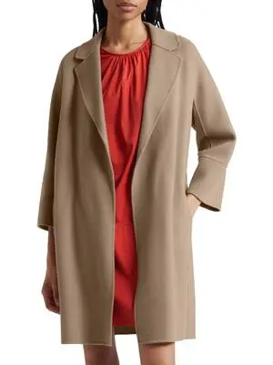 Max Mara Arona Double-face Virgin Wool Belted Coat - Turtledove
