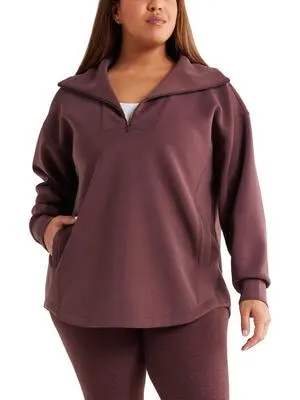 Zella Ultrasoft Half Zip Tunic - Burgundy Fudge