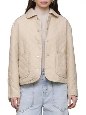 Avec Les Filles Diamond Quilted Cotton Jacket - Ivory