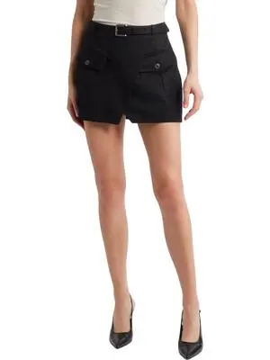 FRAME The Utility Cotton Cargo Miniskirt - Black
