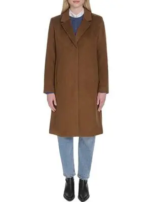 Cole Haan Wool-Blend Coat Tobacco